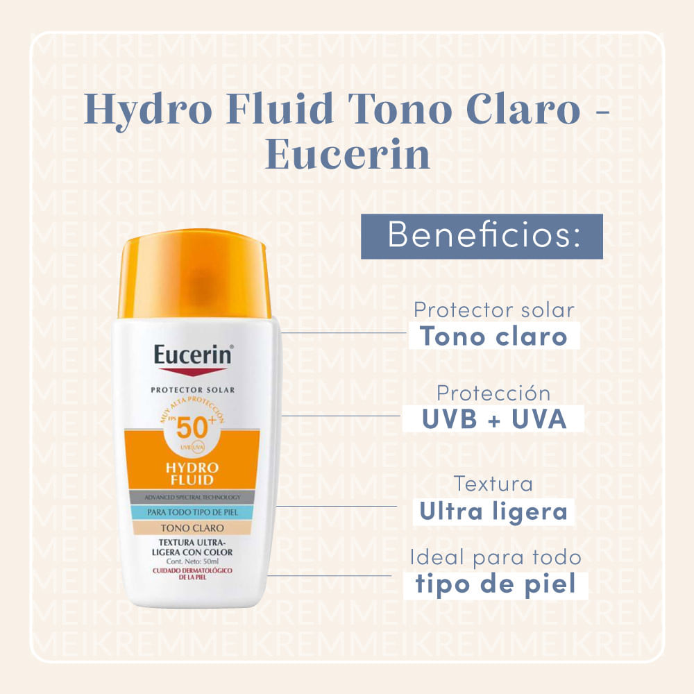 Hydro Fluid Textura Ultra-Ligera Tono Claro SPF 50+ | Eucerin - MEIKREM