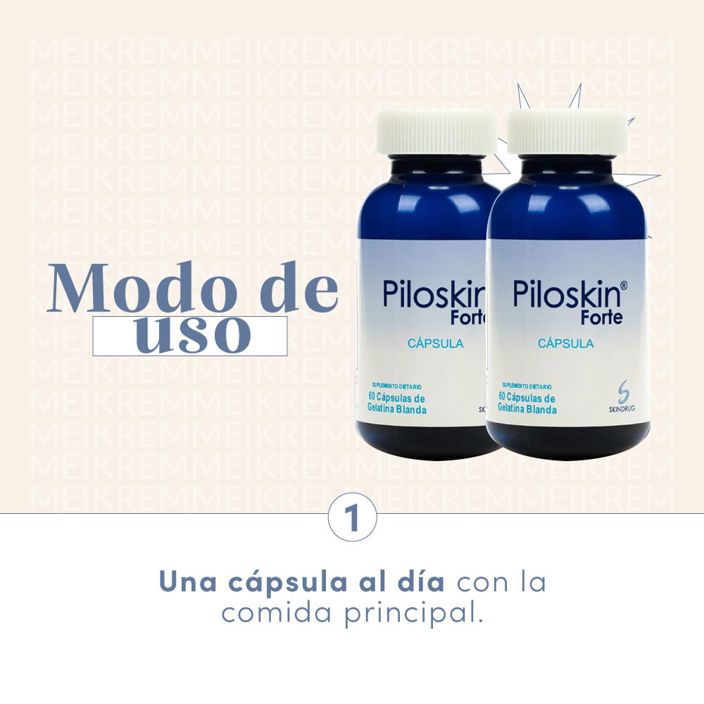 Piloskin Forte con Biotina x 2 un. 20% dcto | Skindrug - MEIKREM